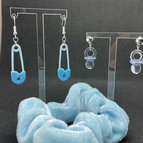 Hand Crafted | Jewelry | Cute Pastel Safety Pinpacifierscrunchie Baby ...